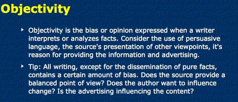 TEACHING US OBJECTIVITY ABOUT OUR SUBJECTIVITY – OBJECTIVITY THAT IS ...